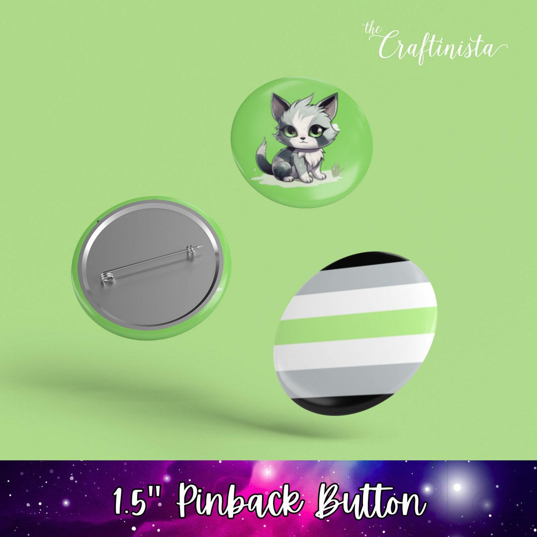 Agender Flag Button, Agender Pronoun Pin, Intersectional Button, Subtle ...