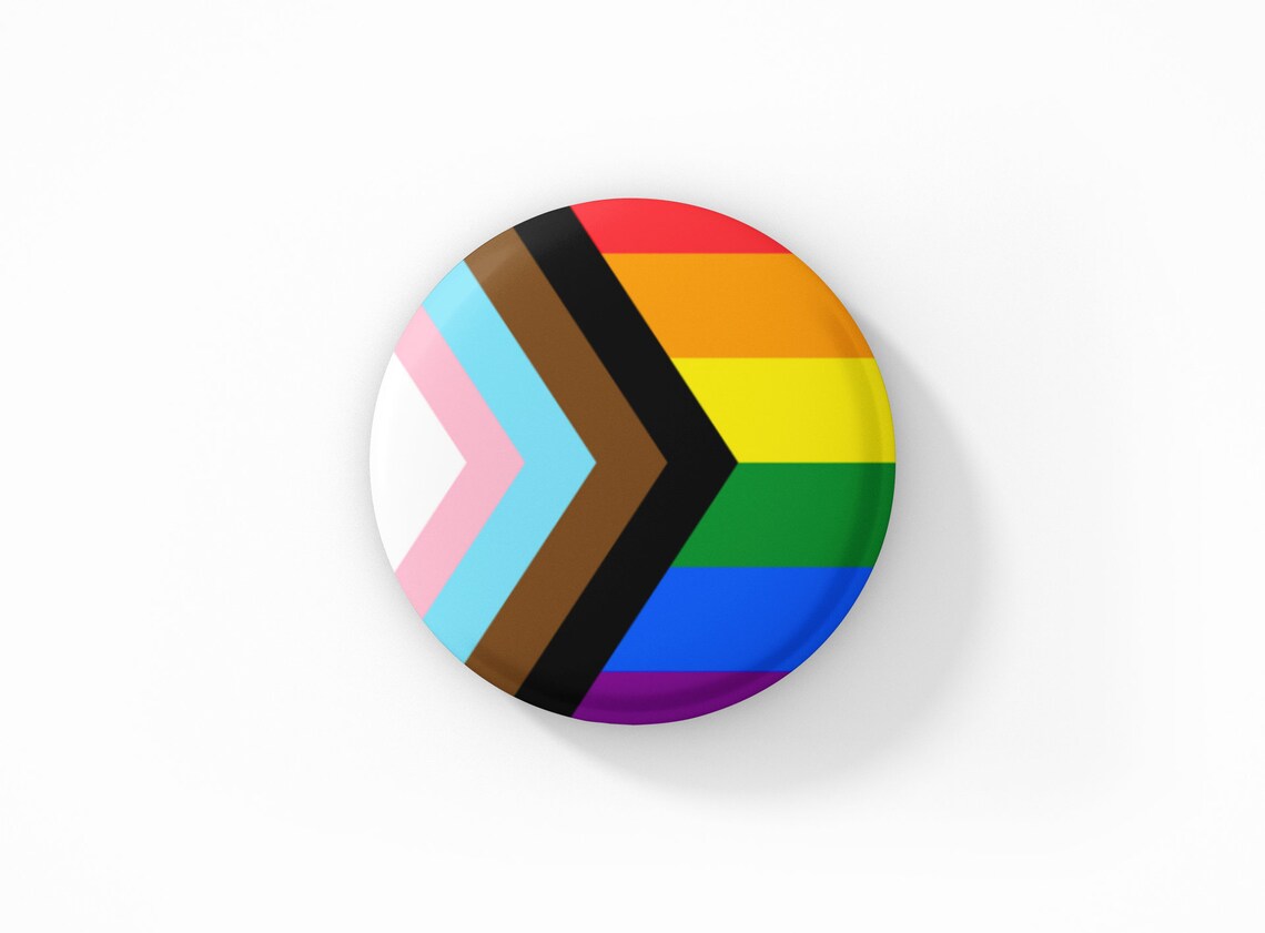 Progress Pride Flag Button Pride Pronoun Pin Intersectional - Etsy Canada