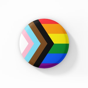 Progress Pride Flag Button Pride Pronoun Pin Intersectional - Etsy Canada