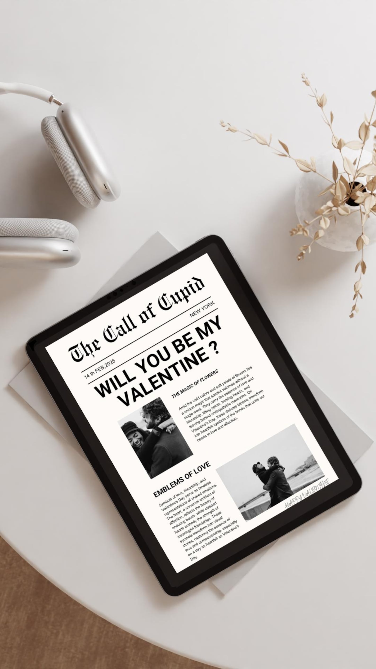 Valentine's Day Cupid Post Newspaper Gift for Her Custom Newspaper ...