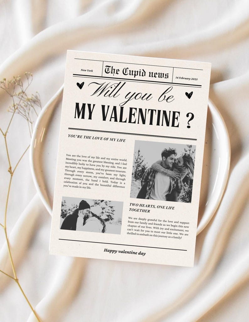 Valentines Day Newspaper Template, Editable Valentines Cupid Newspaper ...