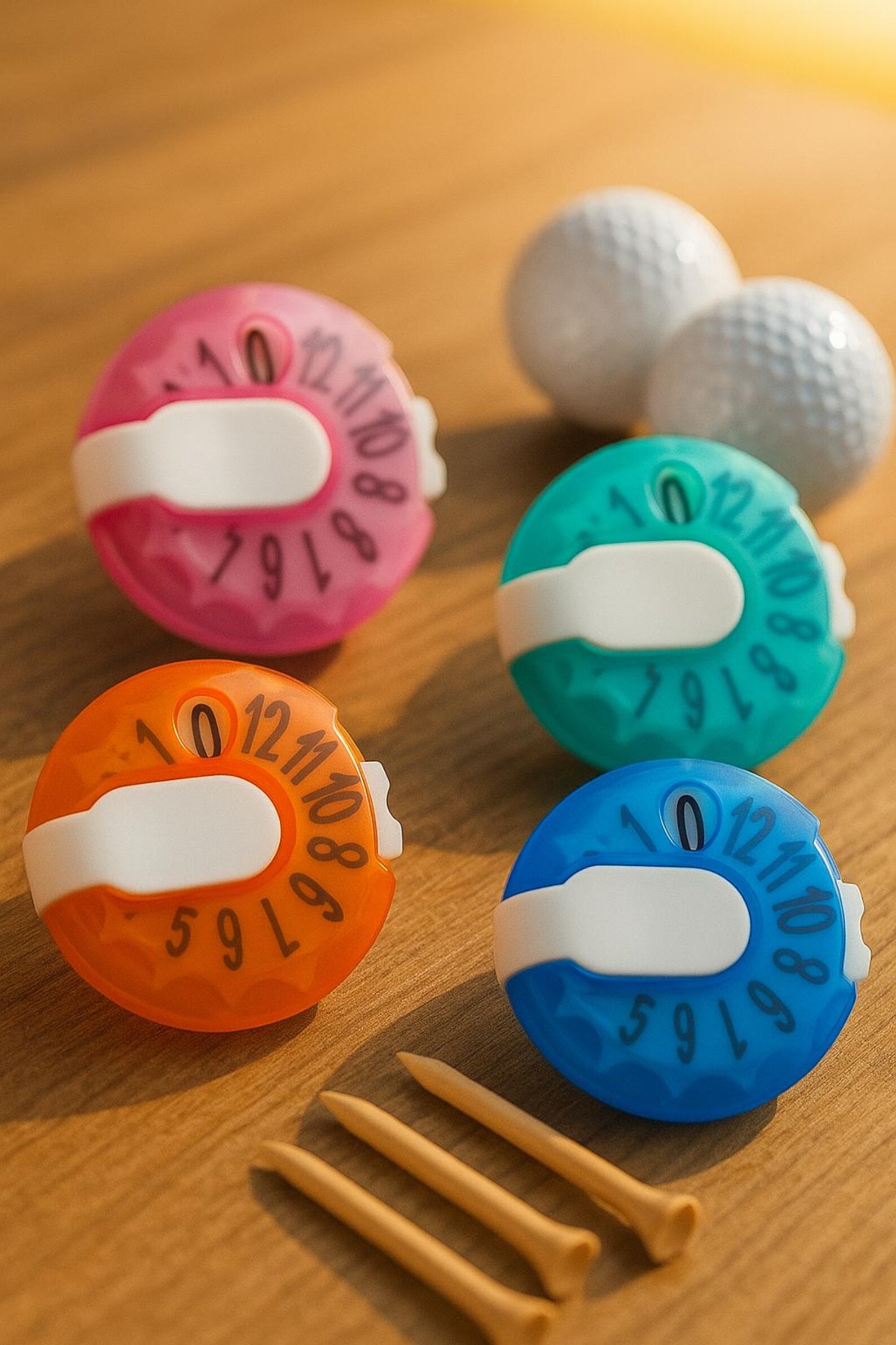 Golf Score Counter| Compact Golf Score Tracker |set of 4 Multi Colored ...