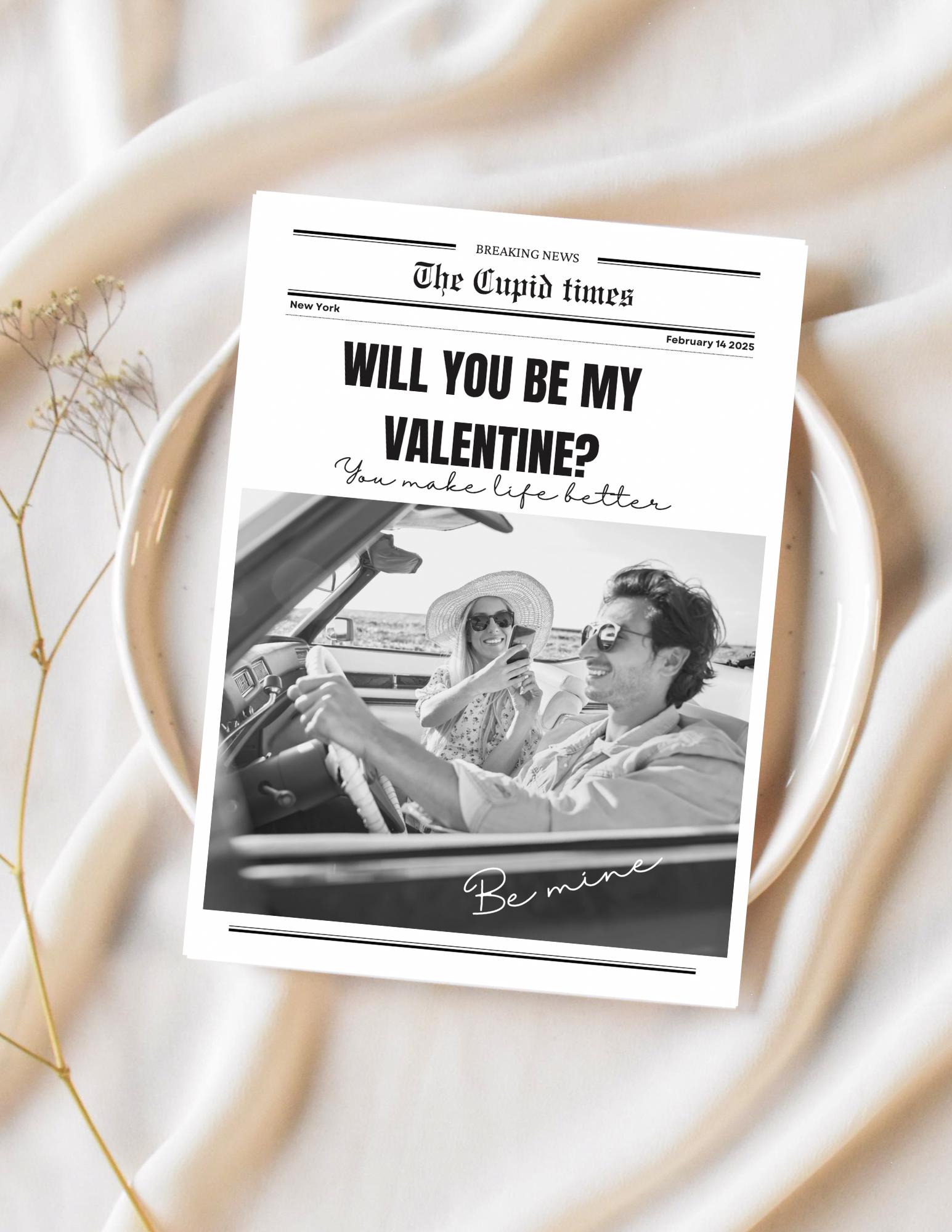 Valentine's Day Cupid Post Newspaper Gift for Her Custom Newspaper ...