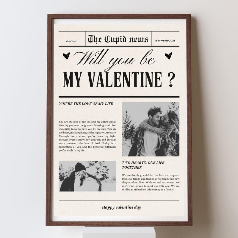 Valentines Day Newspaper Template - Etsy