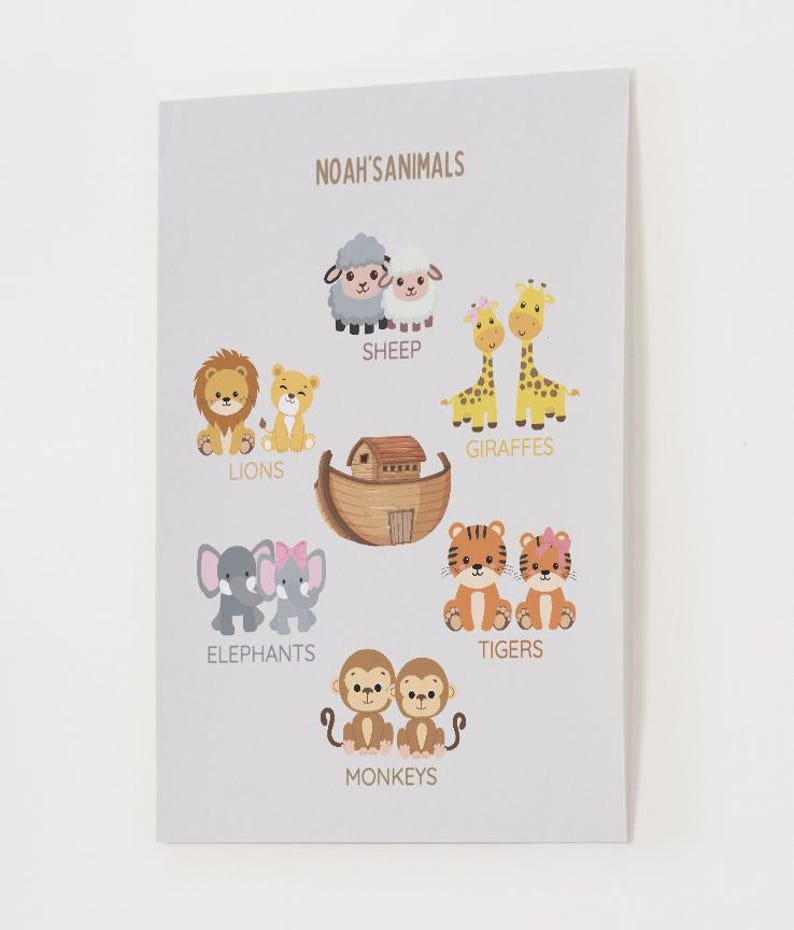 Printable Noah's Ark Animals Poster PDF/PNG - Etsy