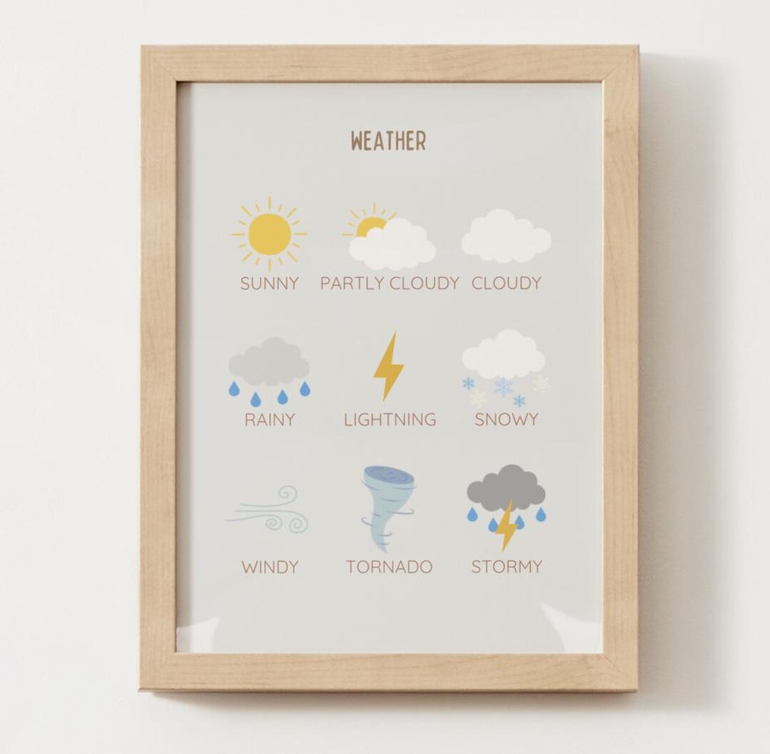 Weather Homeschooling Educational Poster PDF/PNG - Etsy