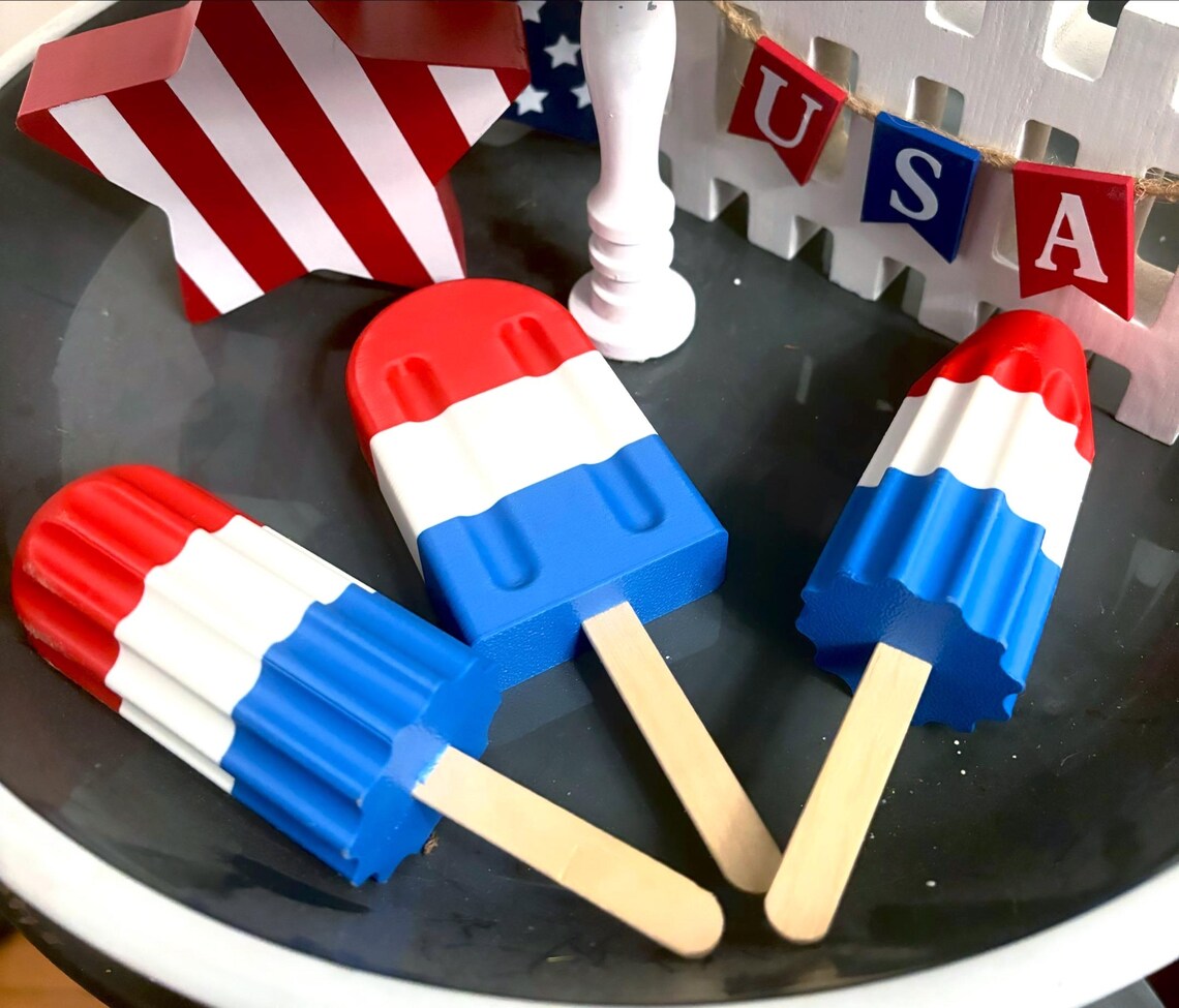 Patriotic Decor 4th of July Decorations Popsicle Decor, Tiered Tray ...