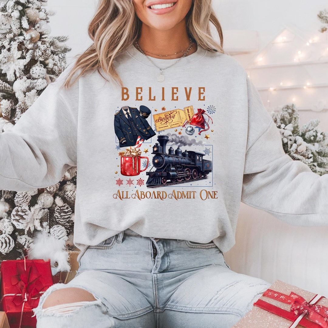 The Polar Express Sweater, Christmas Sweater, Unisex Crewneck ...