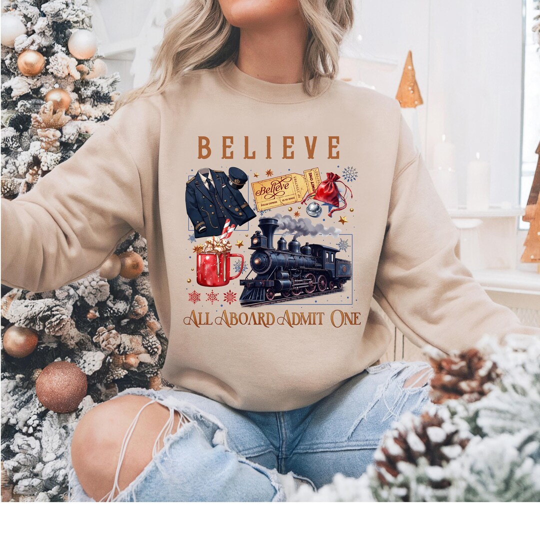 The Polar Express Sweater, Christmas Sweater, Unisex Crewneck ...