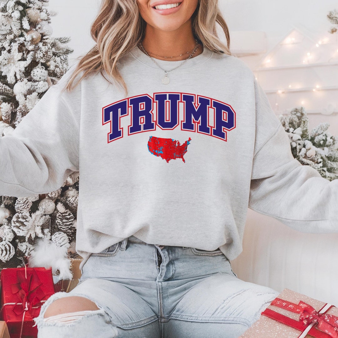 Trump 2024 Sweatshirt, President Trump Gift, 2024 Election Map Sweater ...