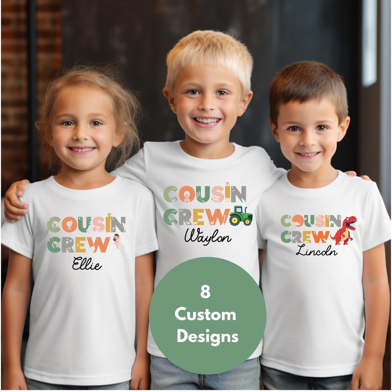Personalized Cousin Crew Kids Shirt - Retro Custom Matching Cousins ...