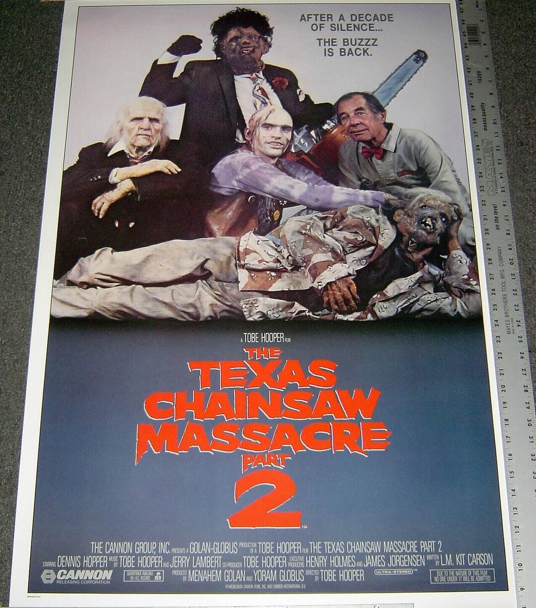 Texas Chainsaw Massacre II 2-1986 Original 15" X 22" Film Poster ...