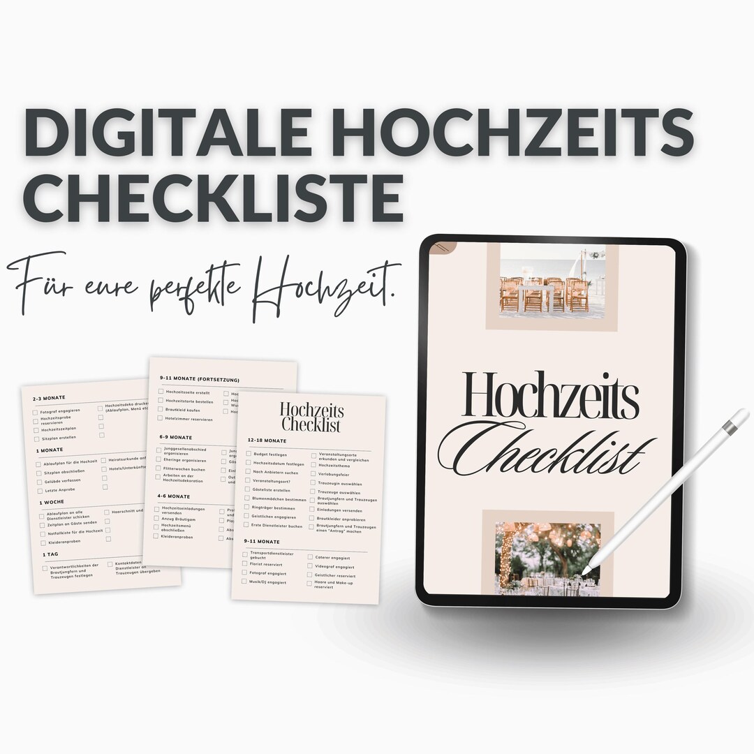 Digital Wedding Checklist Template Expandable Wedding Planning Made ...