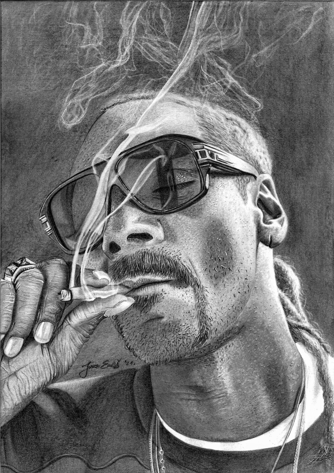 Rap Legend Hyperrealistic Portrait - Fine Art Print | A4 & A3 Format ...