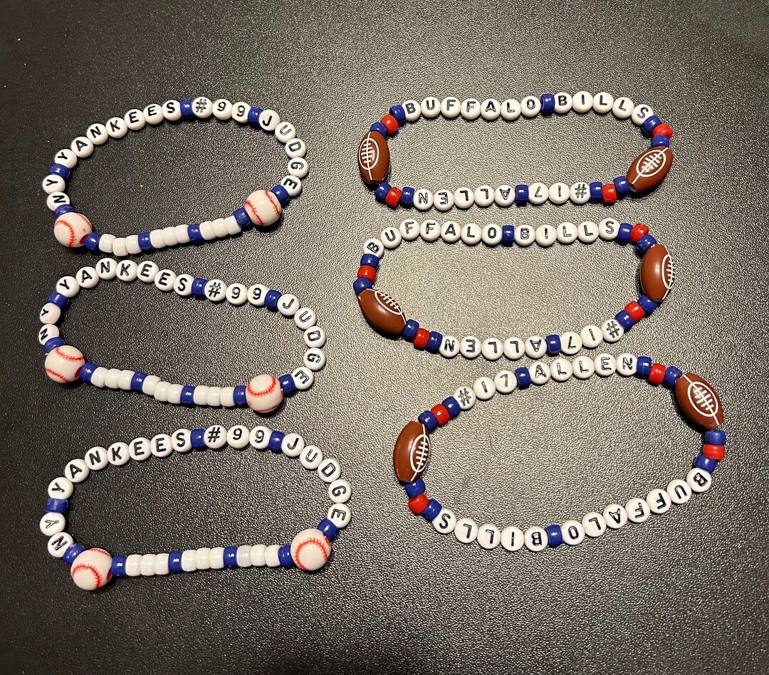 ANY TEAM! Bead Bracelets Shown: Yankees, Dodgers. - Etsy