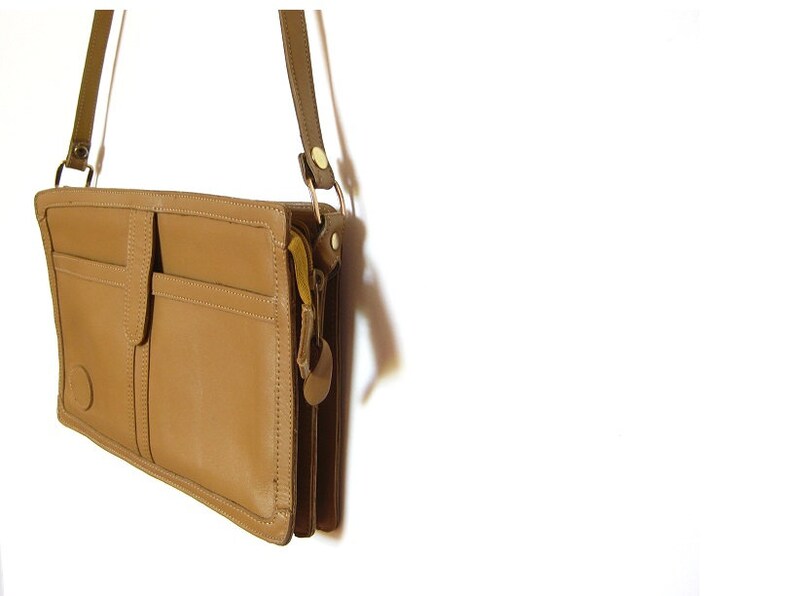 90s Vintage Camel Color Leather Purse Womens Shoulder Bag SMALL HIPSTER ...