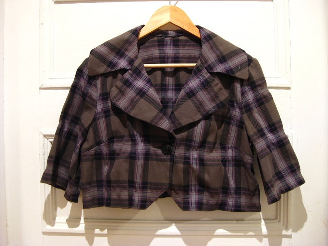 Vintage 90s Plaid Crop Top Tartan Hipster Crop Top Check Checkered ...