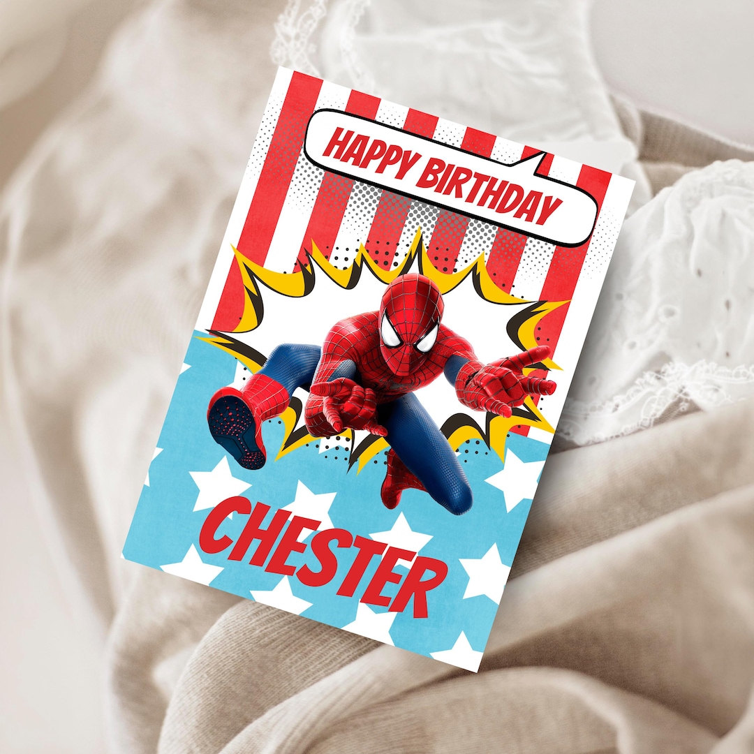 Personalised Spider-man Birthday Card - Comic Spider Man - Etsy