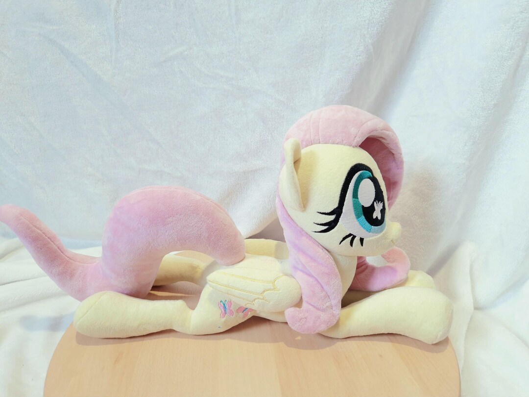 Fluttershy Lying My Little Pony Handmade Plush Mlp 40cm Custom - Etsy UK