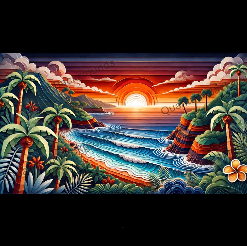 3 Pack Device Wallpapers Vibrant Sunset Over Tropical Paradise iphone ...