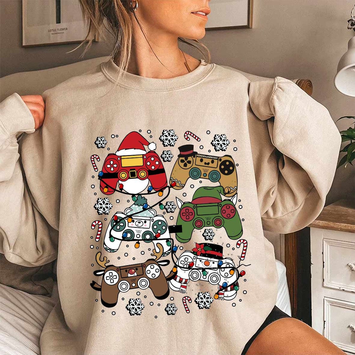 Game Controller Christmas Png Sublimation Design Download,gamer Holiday ...