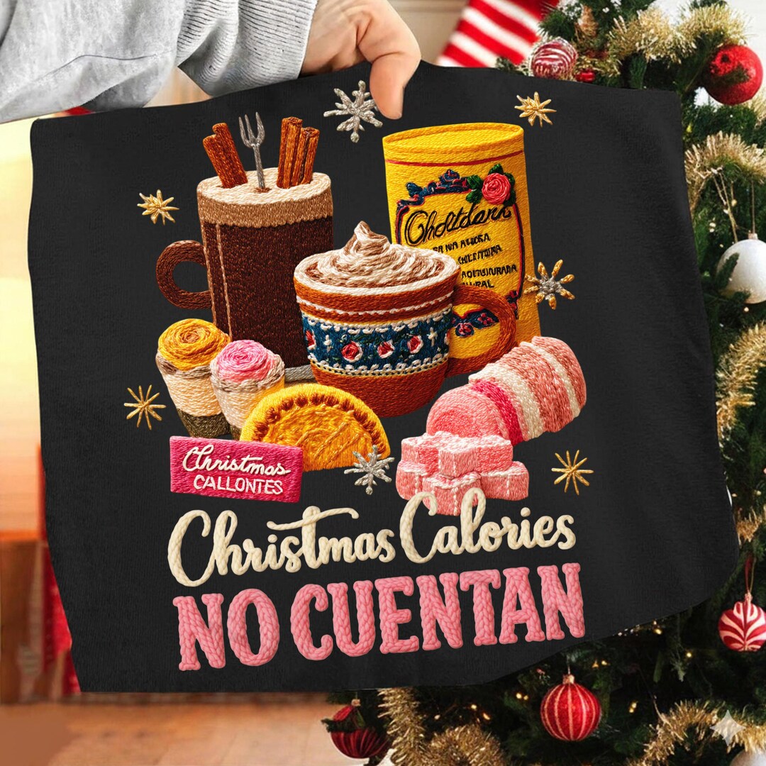 Feliz Navidad Crochet PNG, Faux Yarn Christmas Calories No Cuentan ...