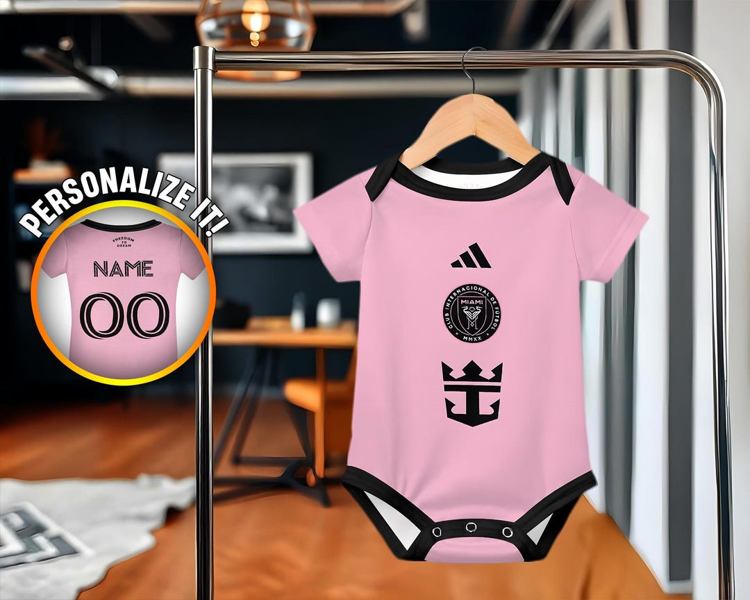 INTR MIAMI Football Soccer Baby Toddler Kids Onesie Jumpsuit Romper 3 6 ...
