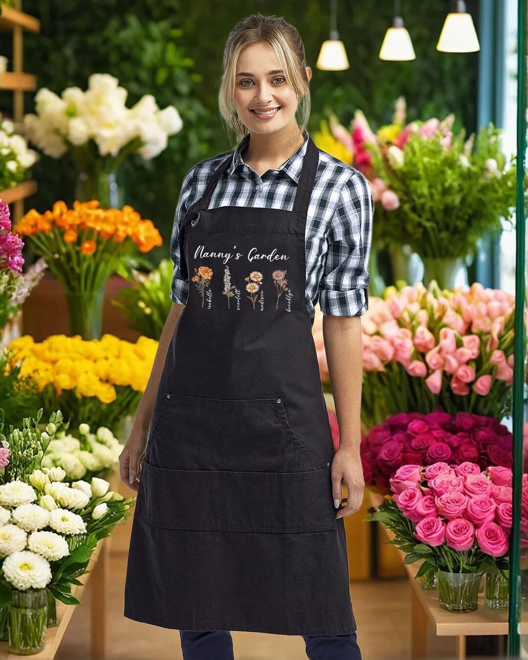 Custom Mothers Day Apron, Personalized Mama Garden Apron, Mom and ...