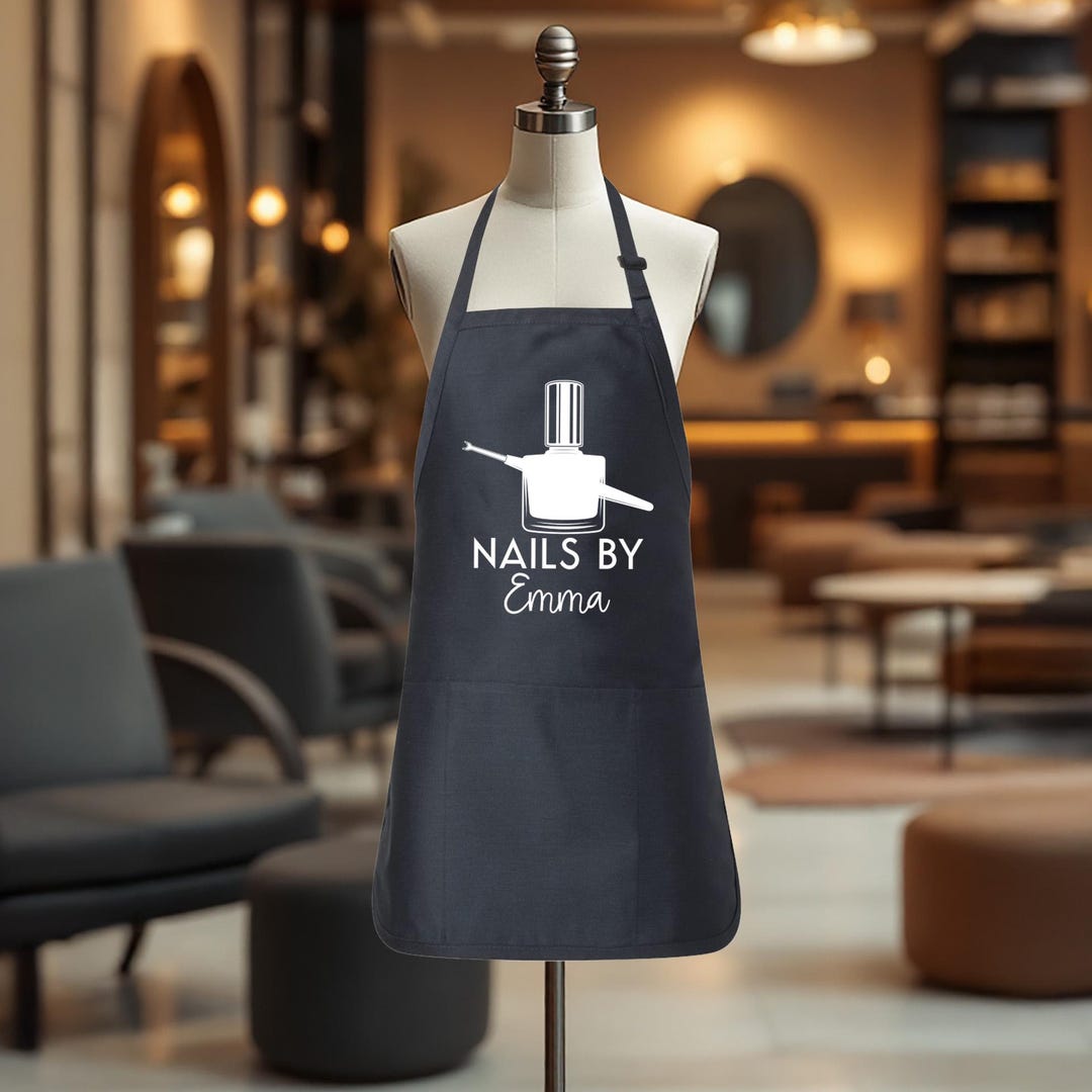 Personalized Nail Salon Apron, Nails by Name Apron, Custom Cotton Work ...