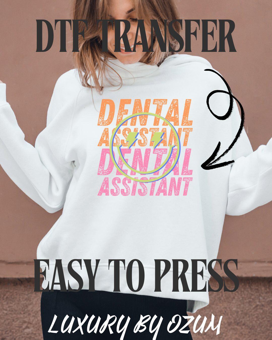 Dental Assistant Smiley Face DTF - Distressed Graphic Heat Transfer - Etsy