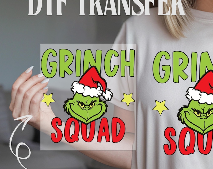 Grinch Squad DTF Transfer: Funny Christmas Iron-on Heat Press Design - Etsy