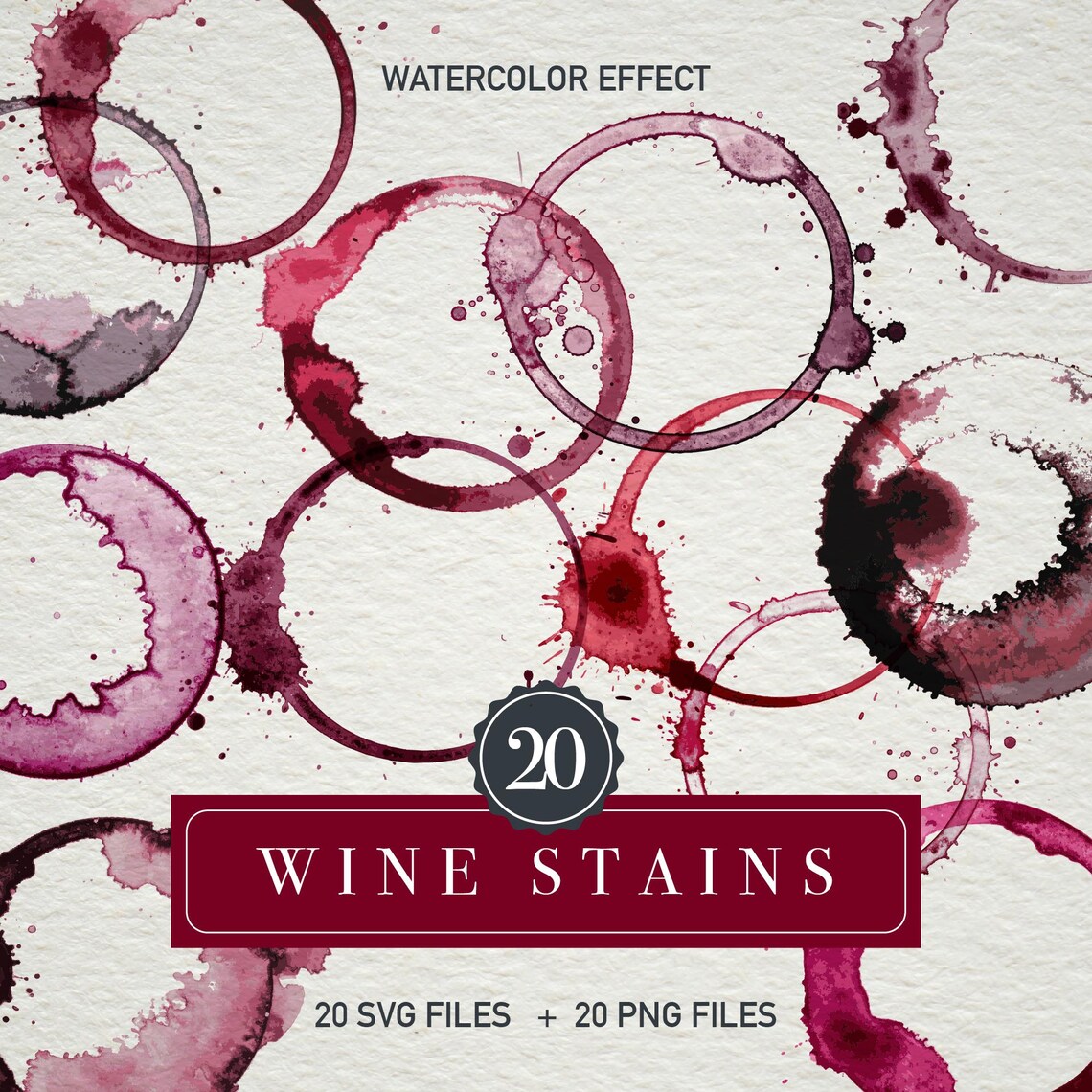 Wine Stain SVG Bundle: Rustic Wine Ring Clipart (digital Download) - Etsy