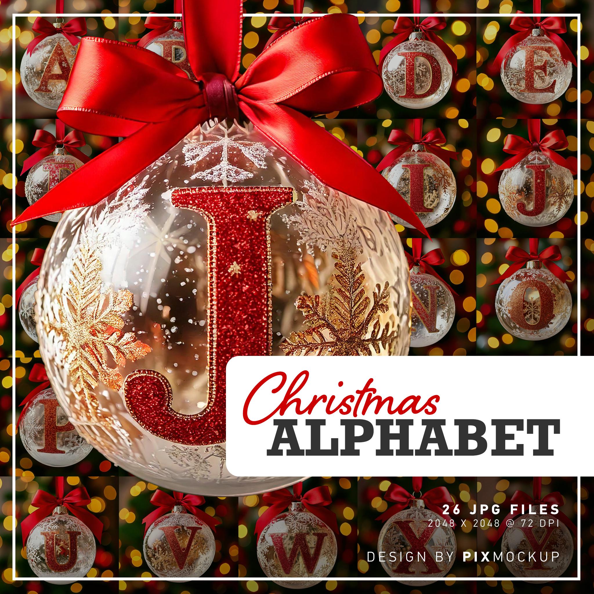 Christmas Ornament Alphabet, JPG Files (digital Download) - Etsy