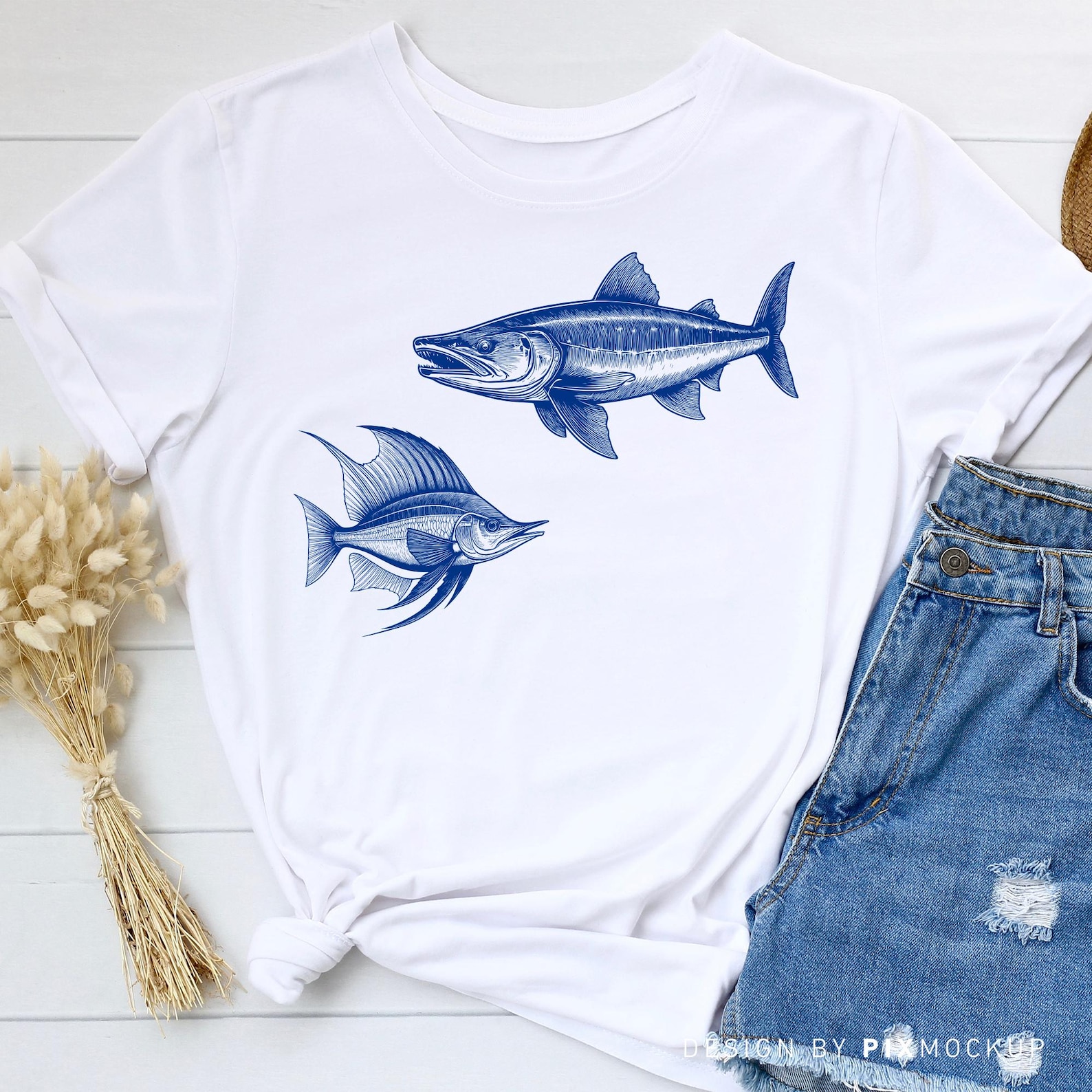 Vintage Fish Tattoo SVG Bundle: Retro Fisherman Clipart (digital ...