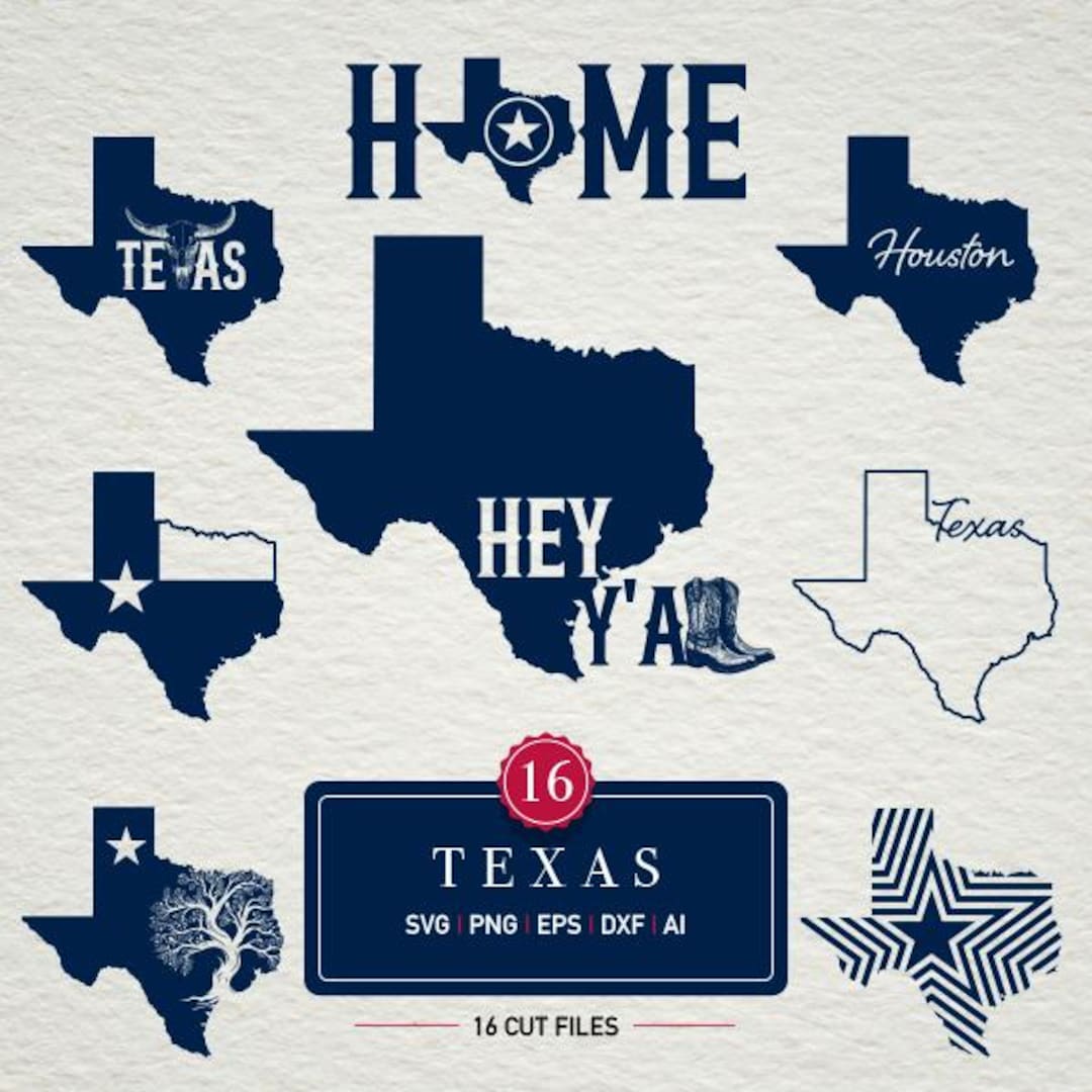 Texas SVG Bundle: Cowboy, Map, Flag Cut Files (16 Designs) - Etsy