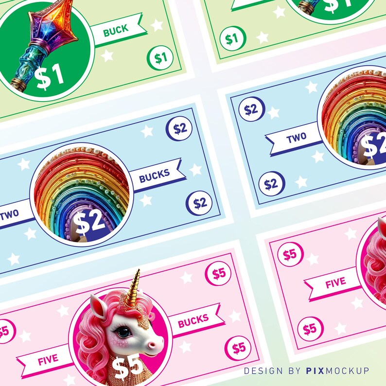 Unicorn, Reward Chart, Reward Bucks, Mom Bucks, Chore Bucks, Behavior ...