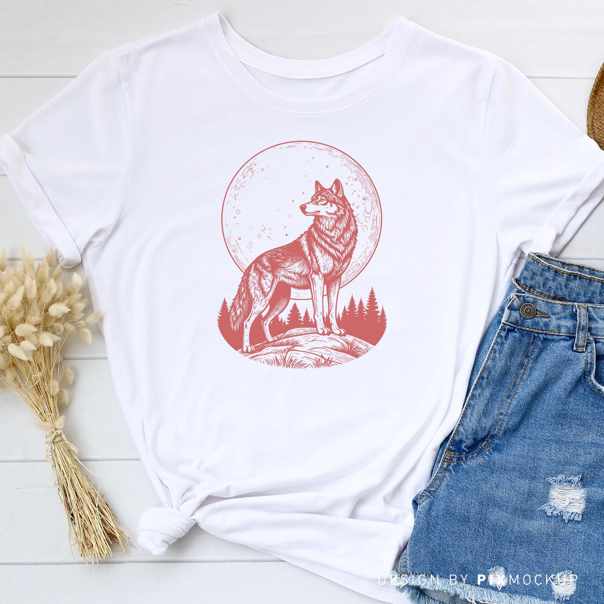 Wolf SVG Bundle: Vintage Illustrations, Howling Wolf Clipart (digital ...