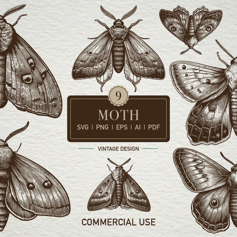 Moth SVG Bundle: Witchcraft Celestial Moth Clipart (digital Download ...