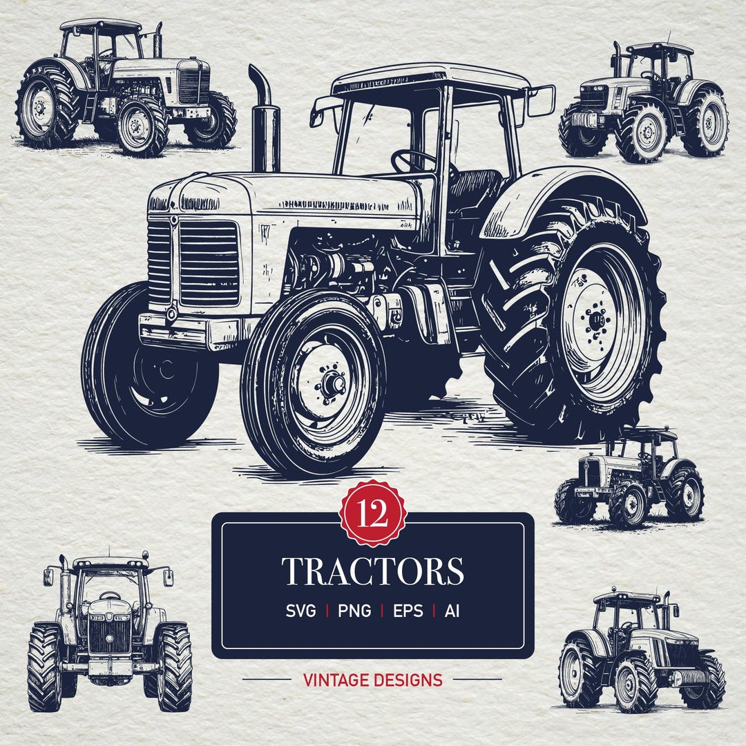 Vintage Tractor SVG Bundle: Farm Tractor Designs (digital Download) - Etsy