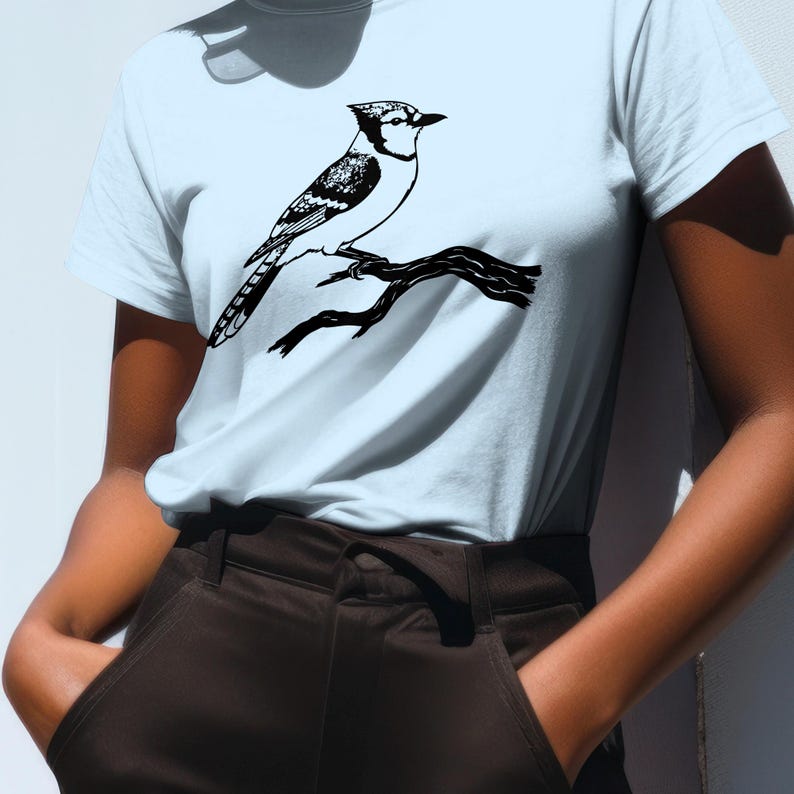 Geai bleu - Lot Clipart vectoriel | 15 illustrations de style gravure (téléchargement numérique ...