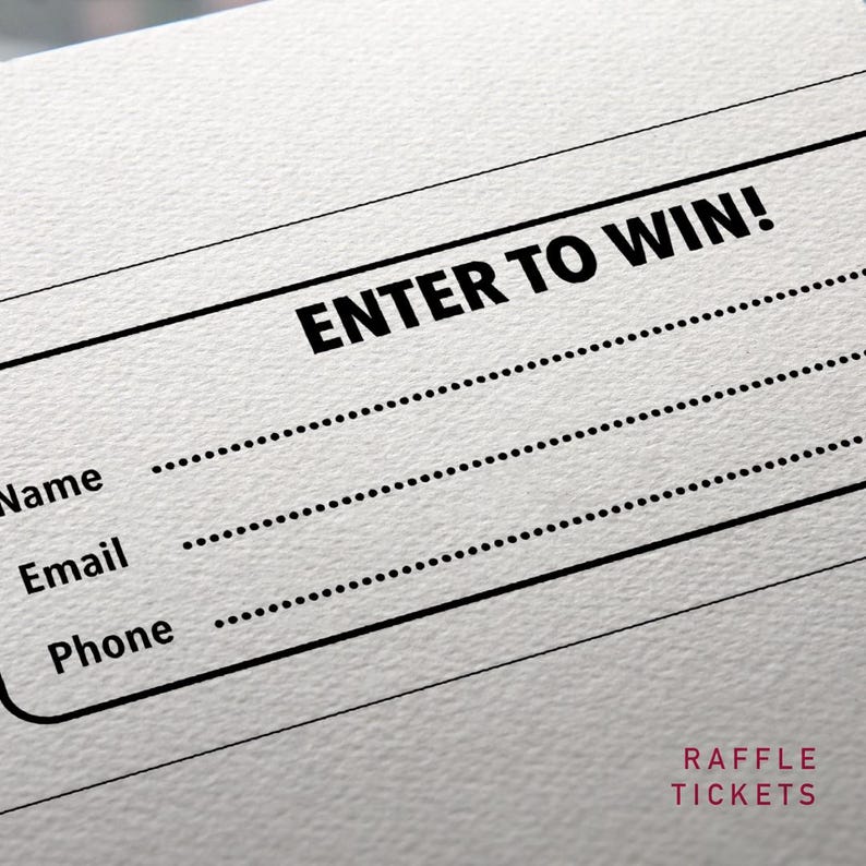 Printable Raffle Tickets Template | DIY Event Cards (letter Size) - Etsy