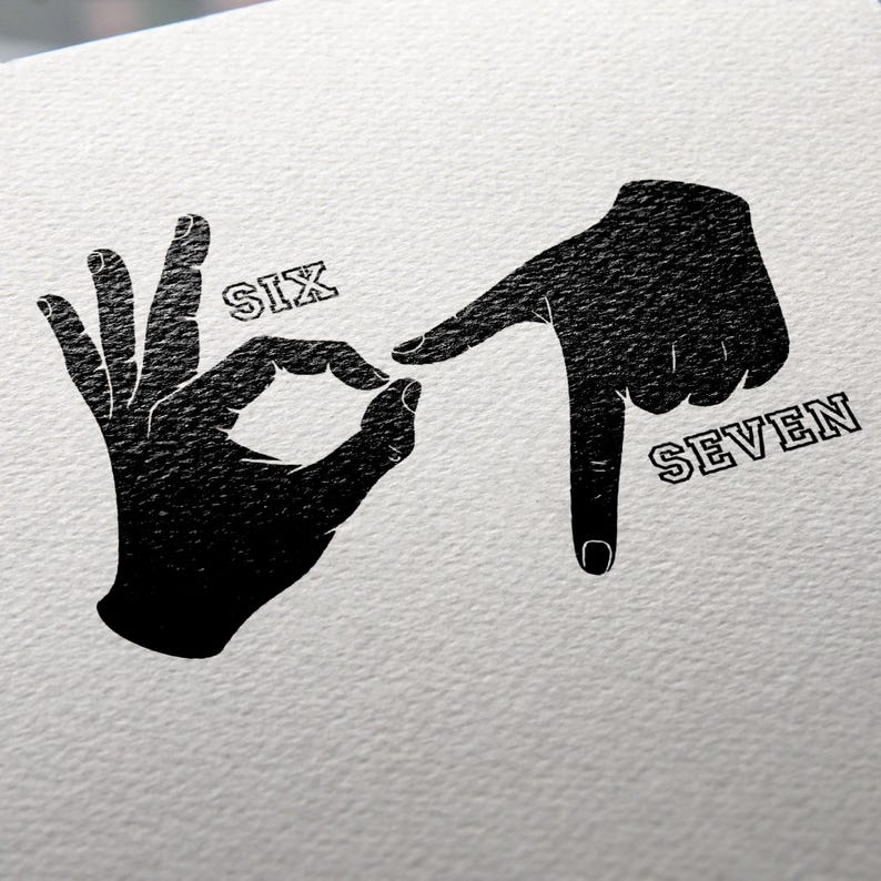 6 7 Hands Meme SVG PNG DXF, Funny Viral Design (digital Download ...