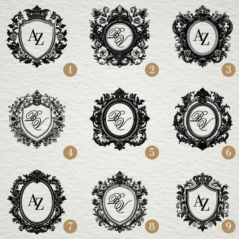 Personalized Victorian Wedding Crest: Custom Initials, Elegant Monogram ...