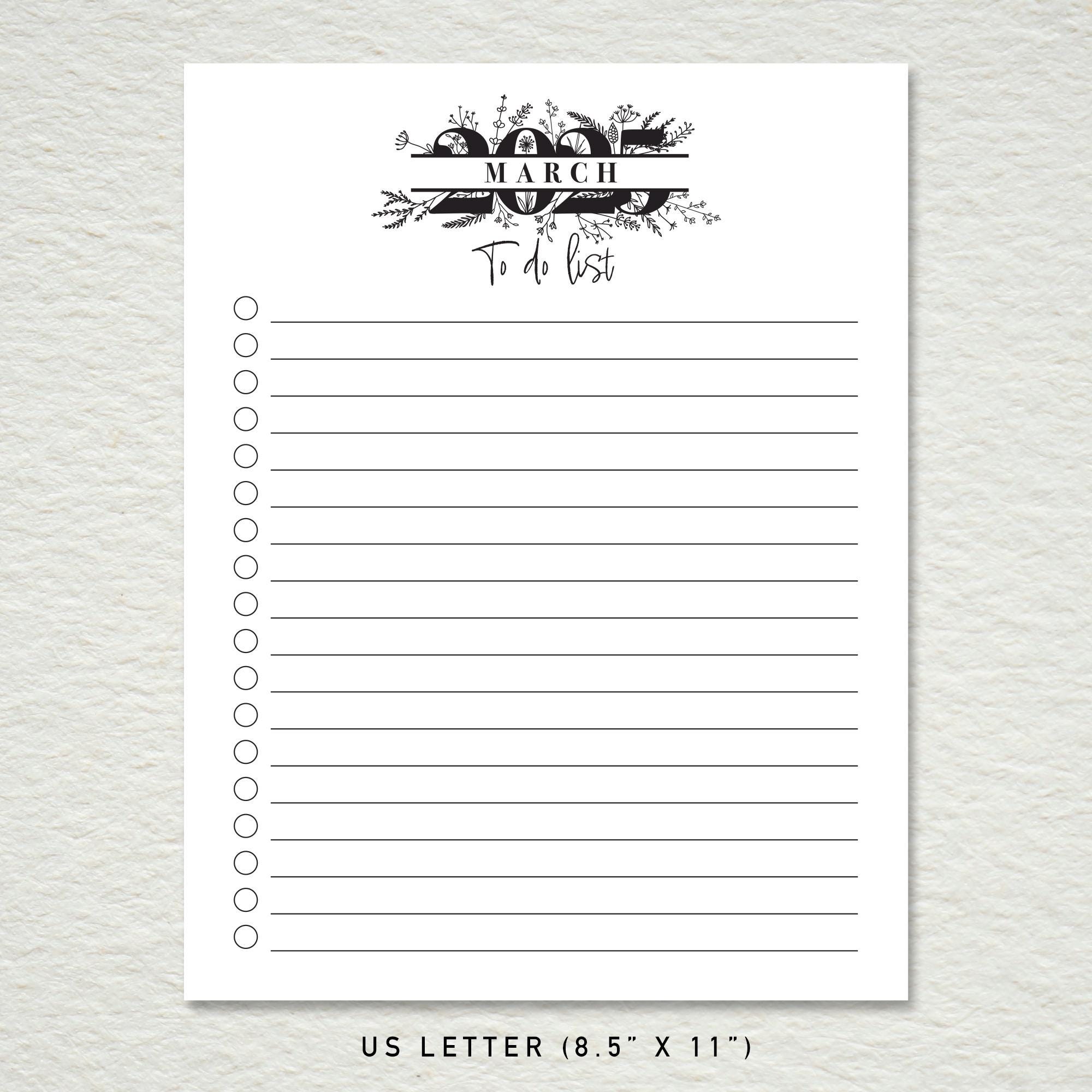 2025 Monthly to Do List 2025 Printable Todo List 2025 Monthly Planner ...