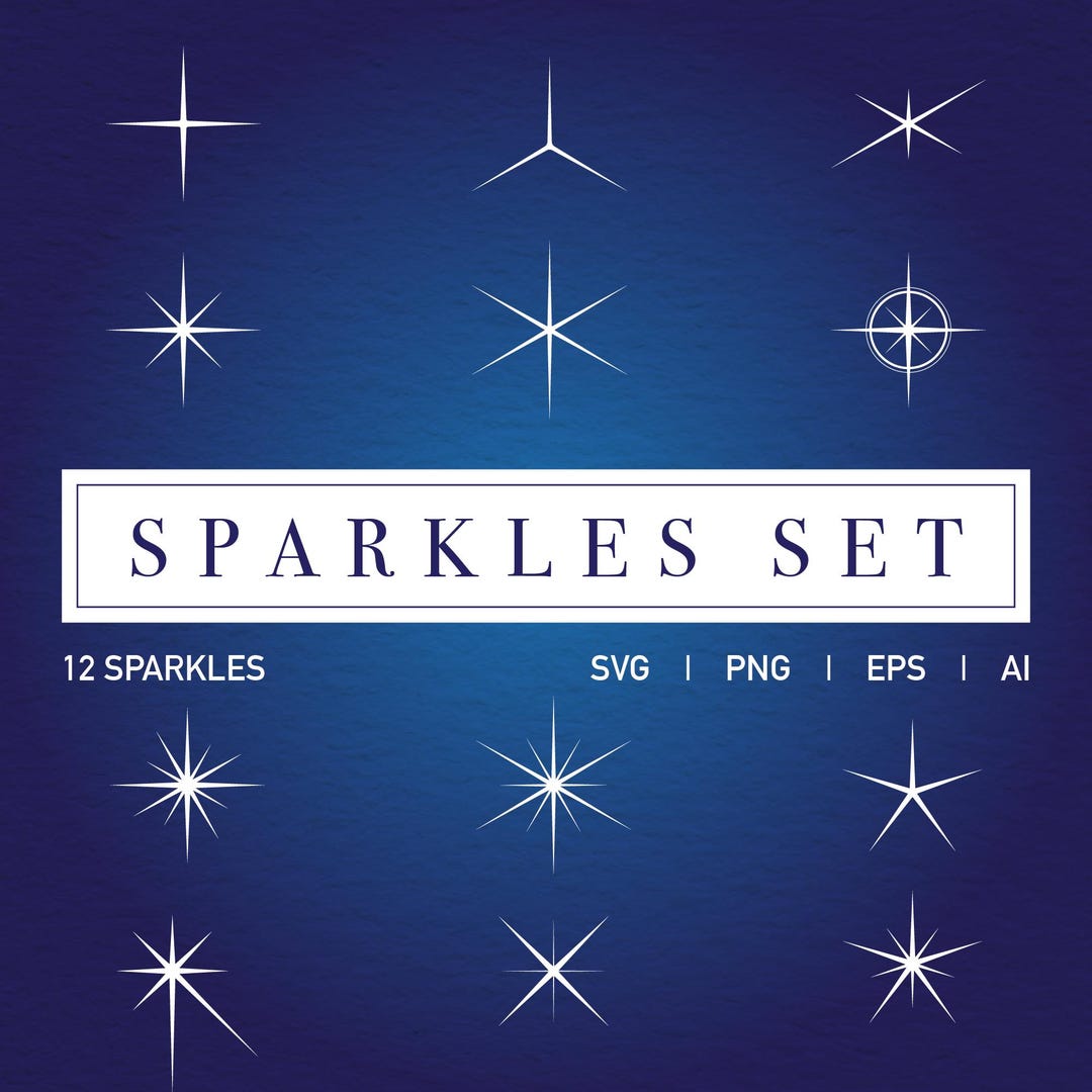 Sparkle Set SVG Sparkle Stars Bundle Svg Files for Cricut, Star Icons ...