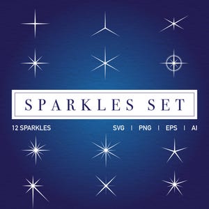 Sparkle Stars SVG Bundle: Star Icons for Cricut, Silhouette (digital ...