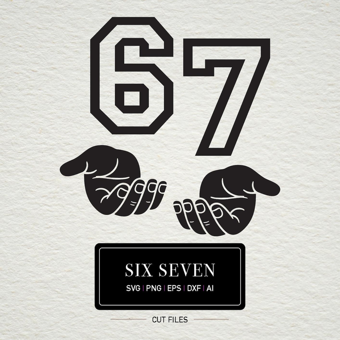 6 7 Hands Meme SVG PNG DXF, Funny Viral Design (digital Download) - Etsy