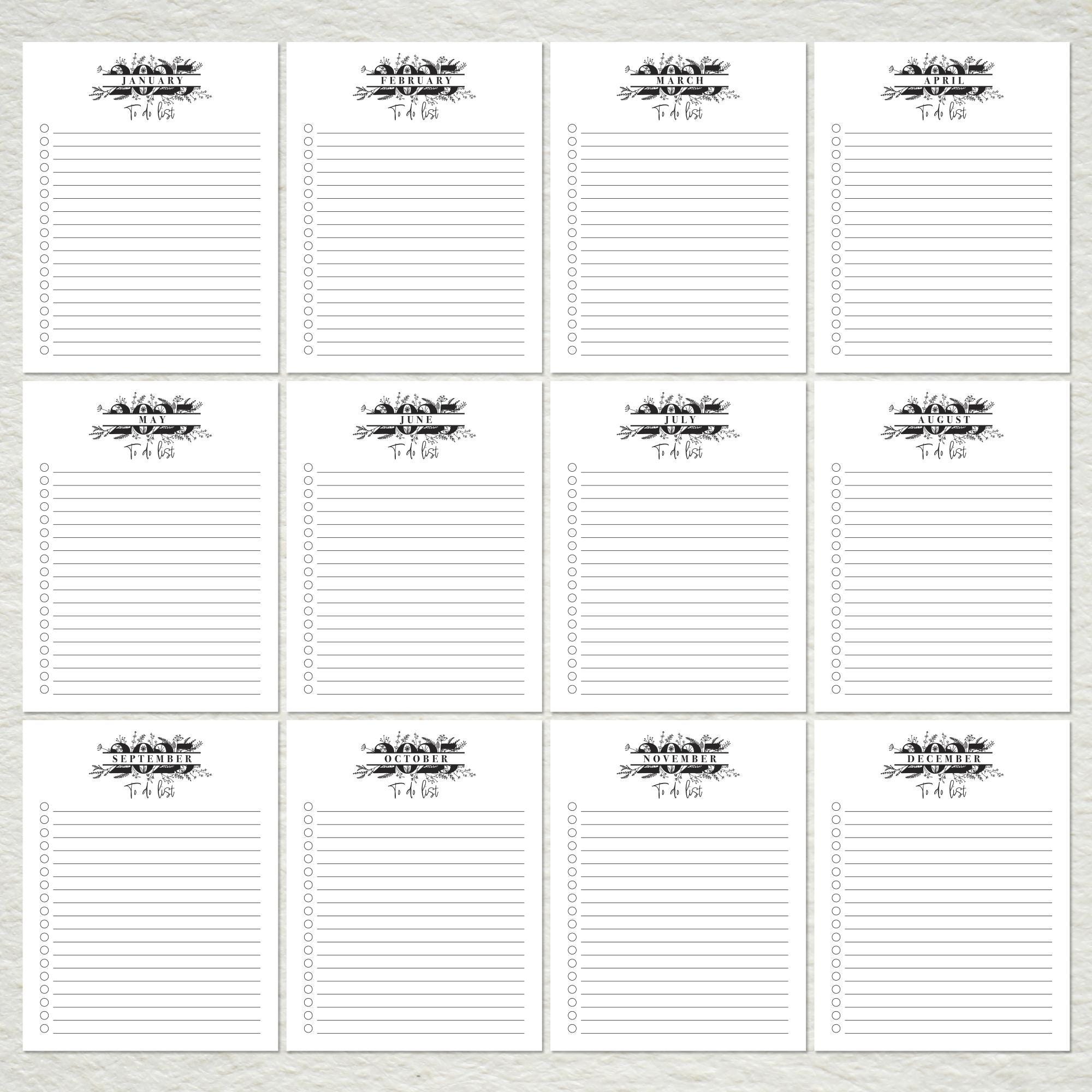 2025 Monthly to Do List 2025 Printable Todo List 2025 Monthly Planner ...