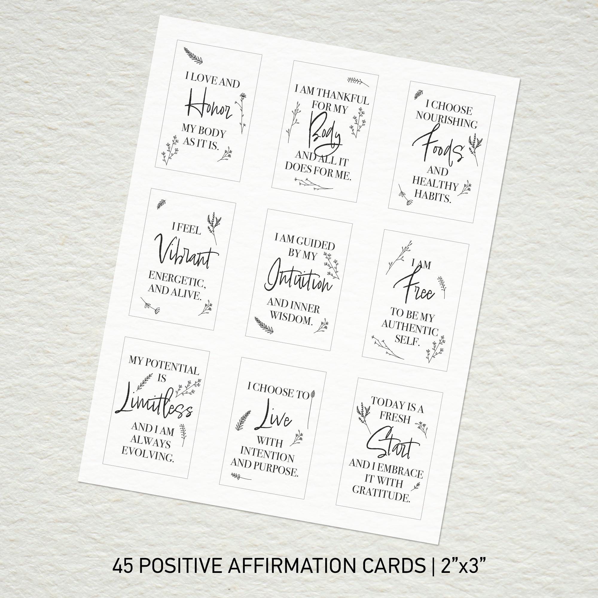 45 Affirmation Cards Printable With Wildflowers Midfulness Cards ...