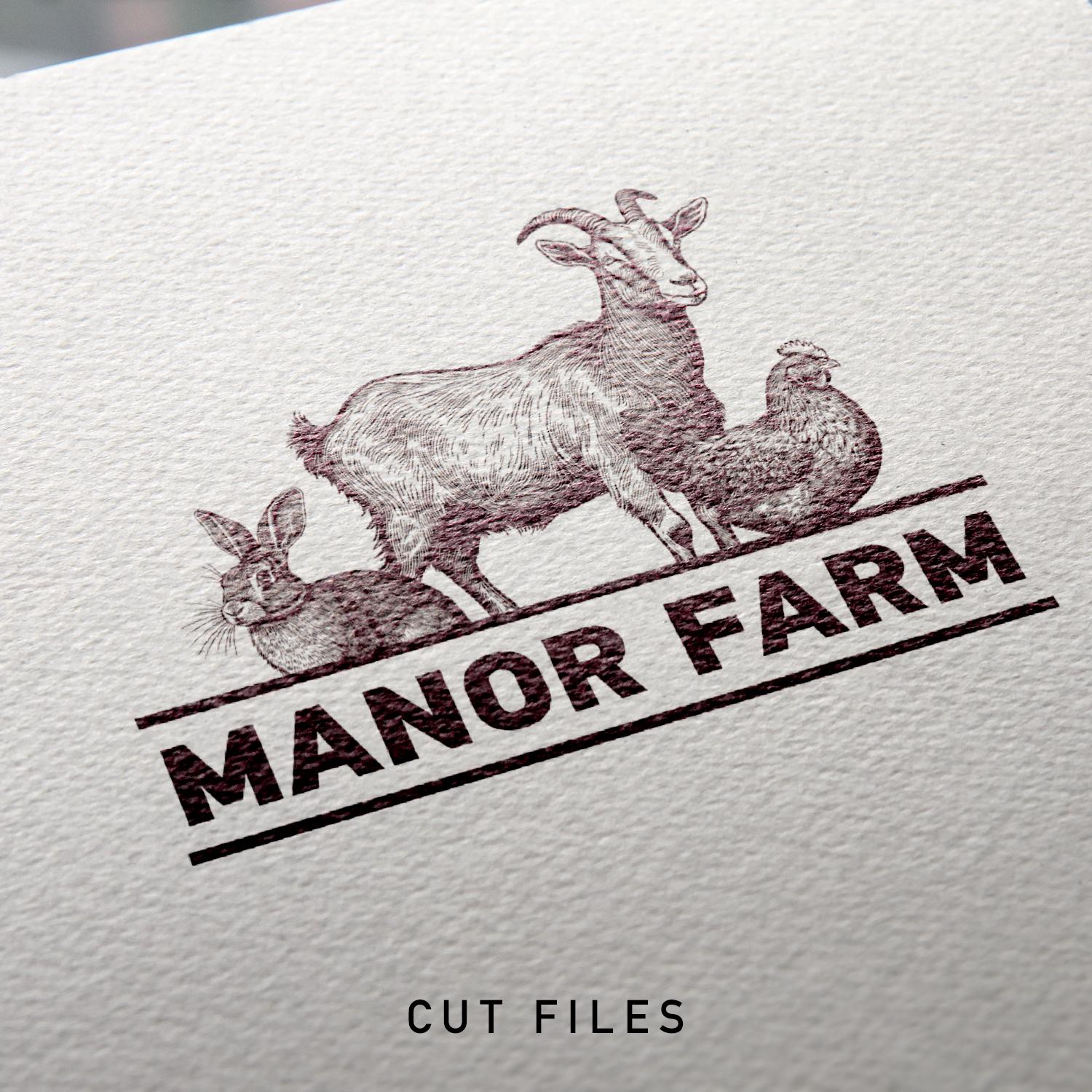 Personalized Vintage Farm Logo Design With Animals SVG, PNG - Etsy
